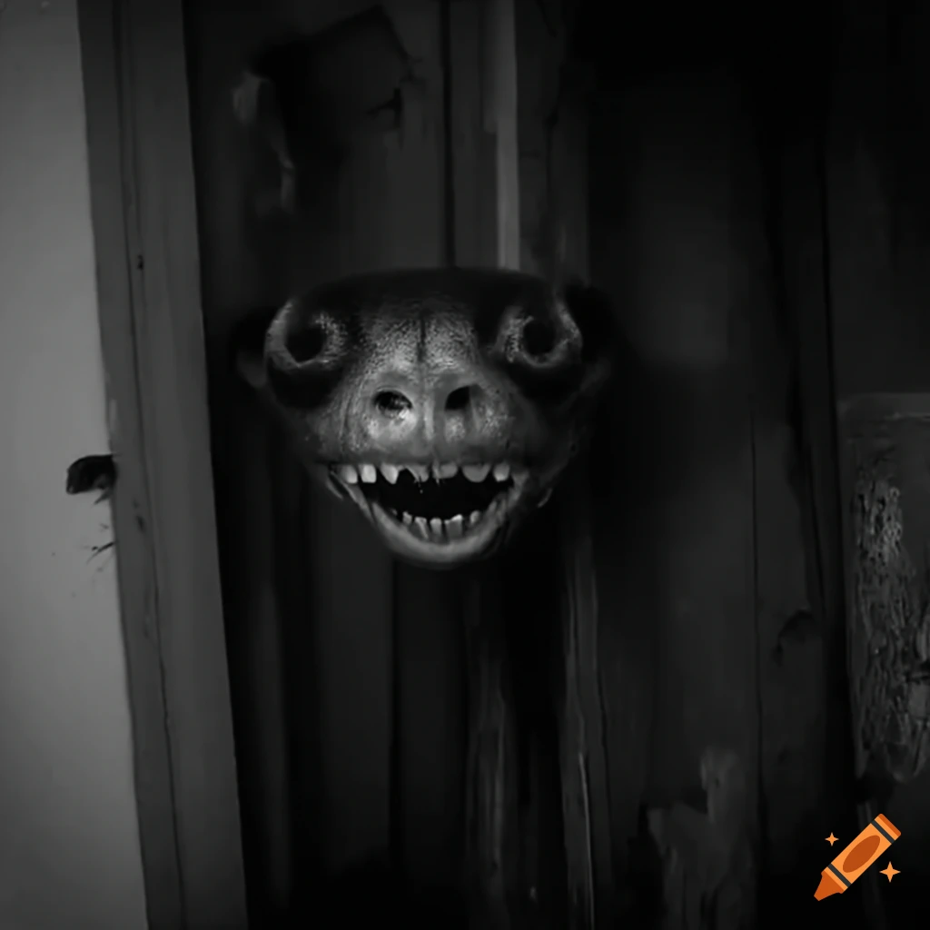 Odd humanoid creature with a huge smile and long limbs in black and ...