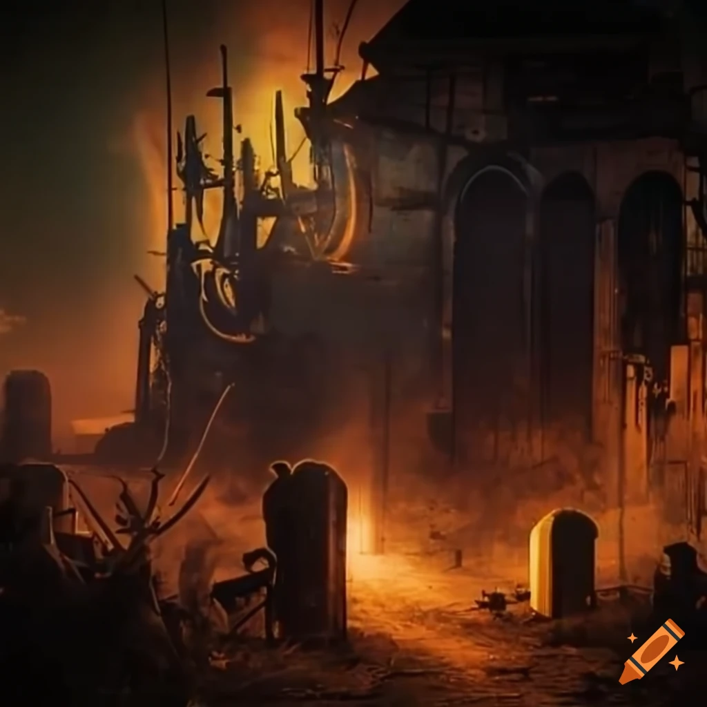 Abandoned machine graveyard on Craiyon