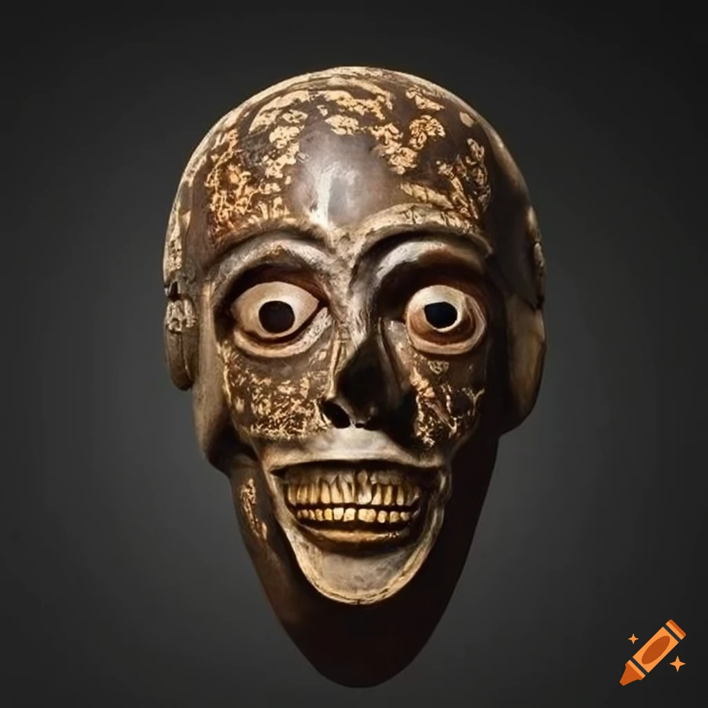 African death mask made of stones on Craiyon