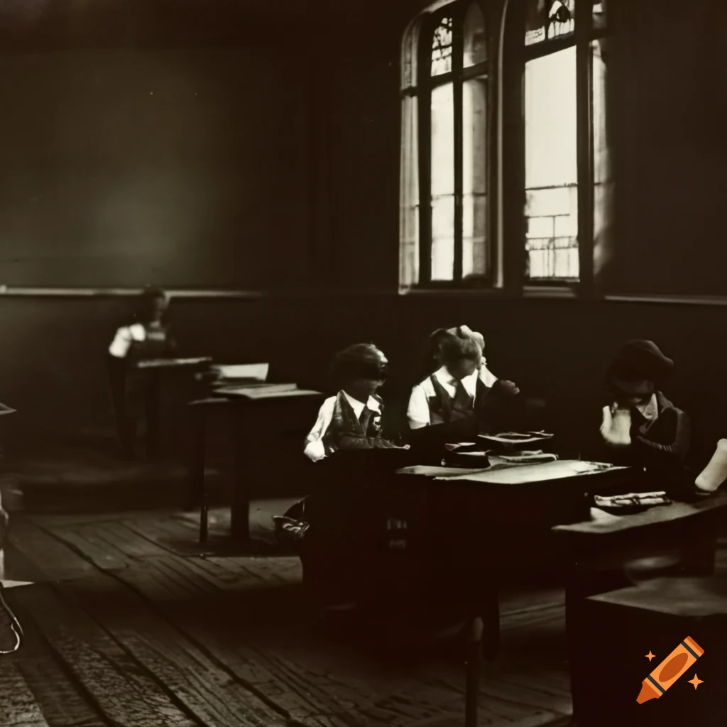 Nostalgic school photograph from the 1920s on Craiyon