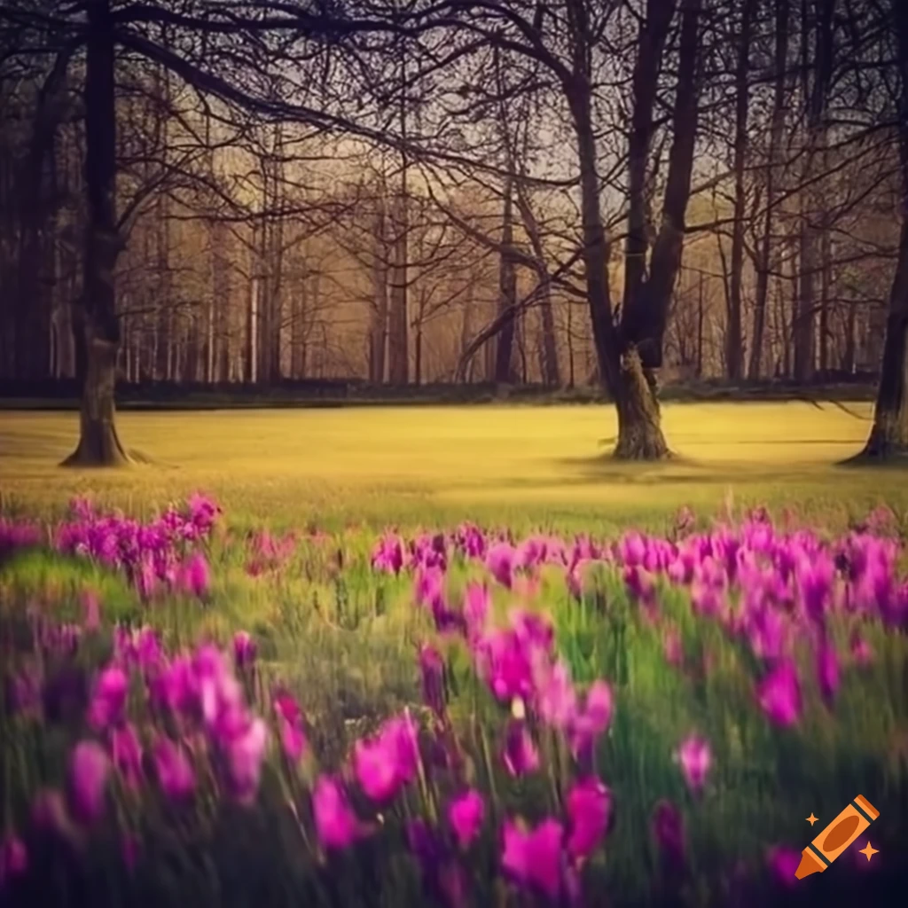 Breathtaking vintage spring landscape on Craiyon