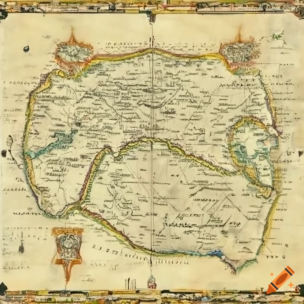 Ancient map of a long lost country undiscovered for 2000 years on Craiyon