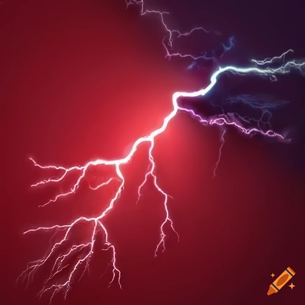 Magical lightning bolts on a red background on Craiyon