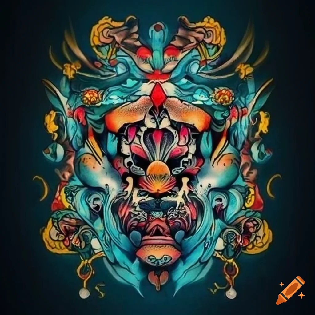 Traditional tattoo designs wallpaper on Craiyon