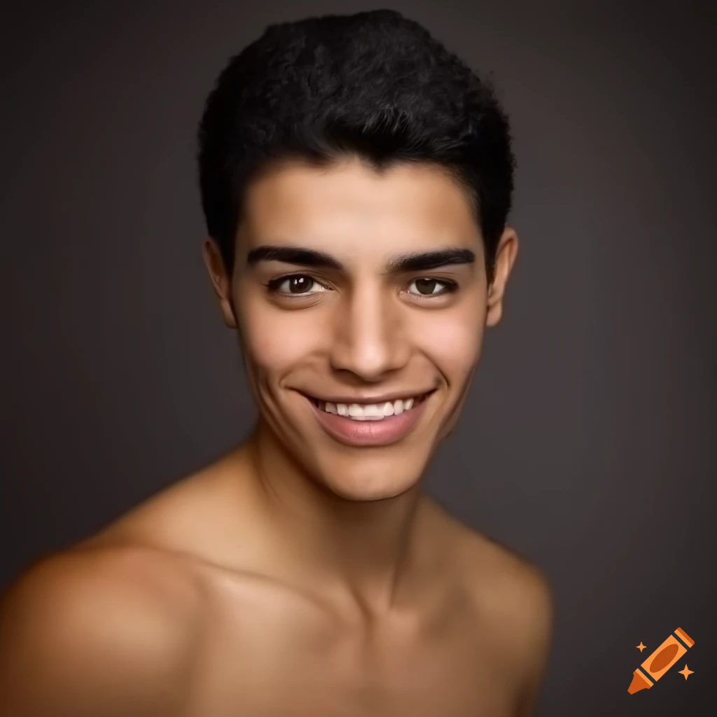 Sensual hispanic young man with a toned slender build and an alluring ...