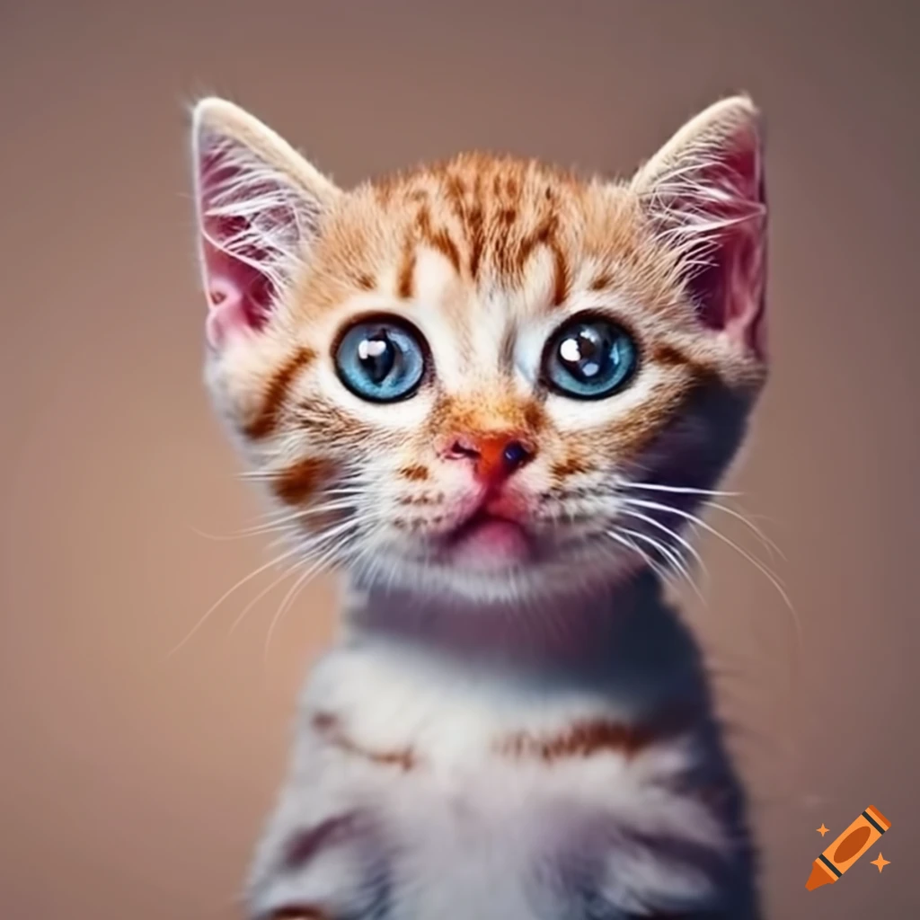 Adorable kitten face on Craiyon