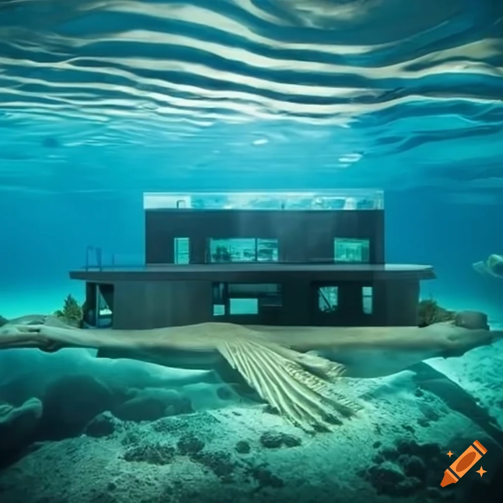 Modern home underwater on Craiyon