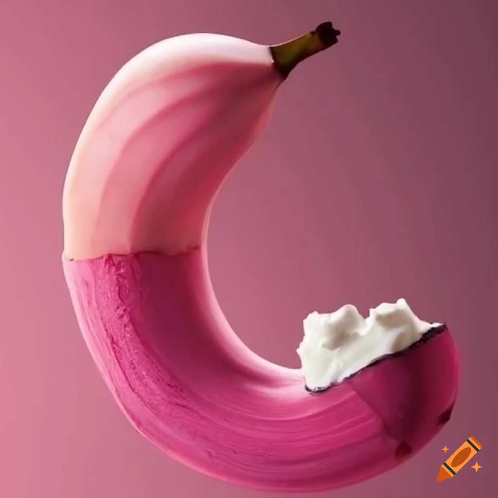 Pink banana with coconut cream on Craiyon