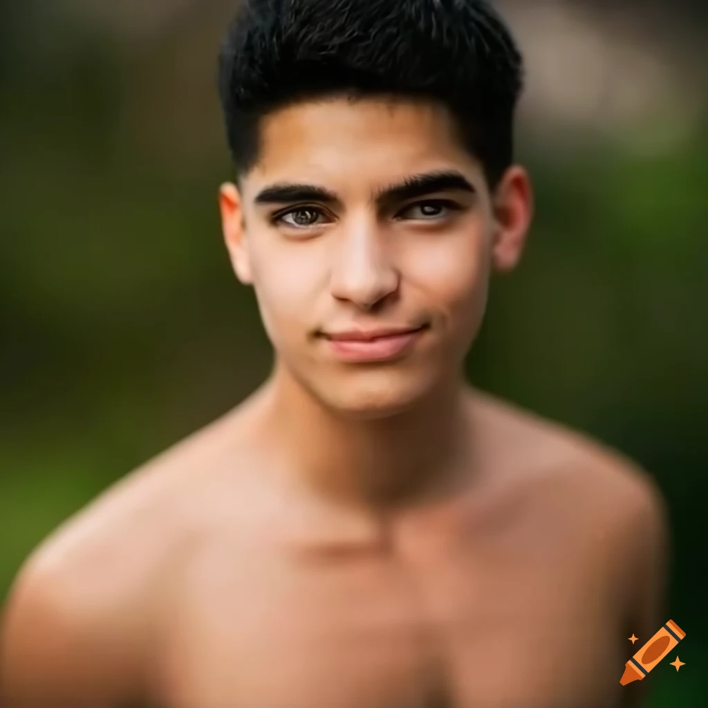 Sensual Hispanic young man with a toned slender build and an alluring ...