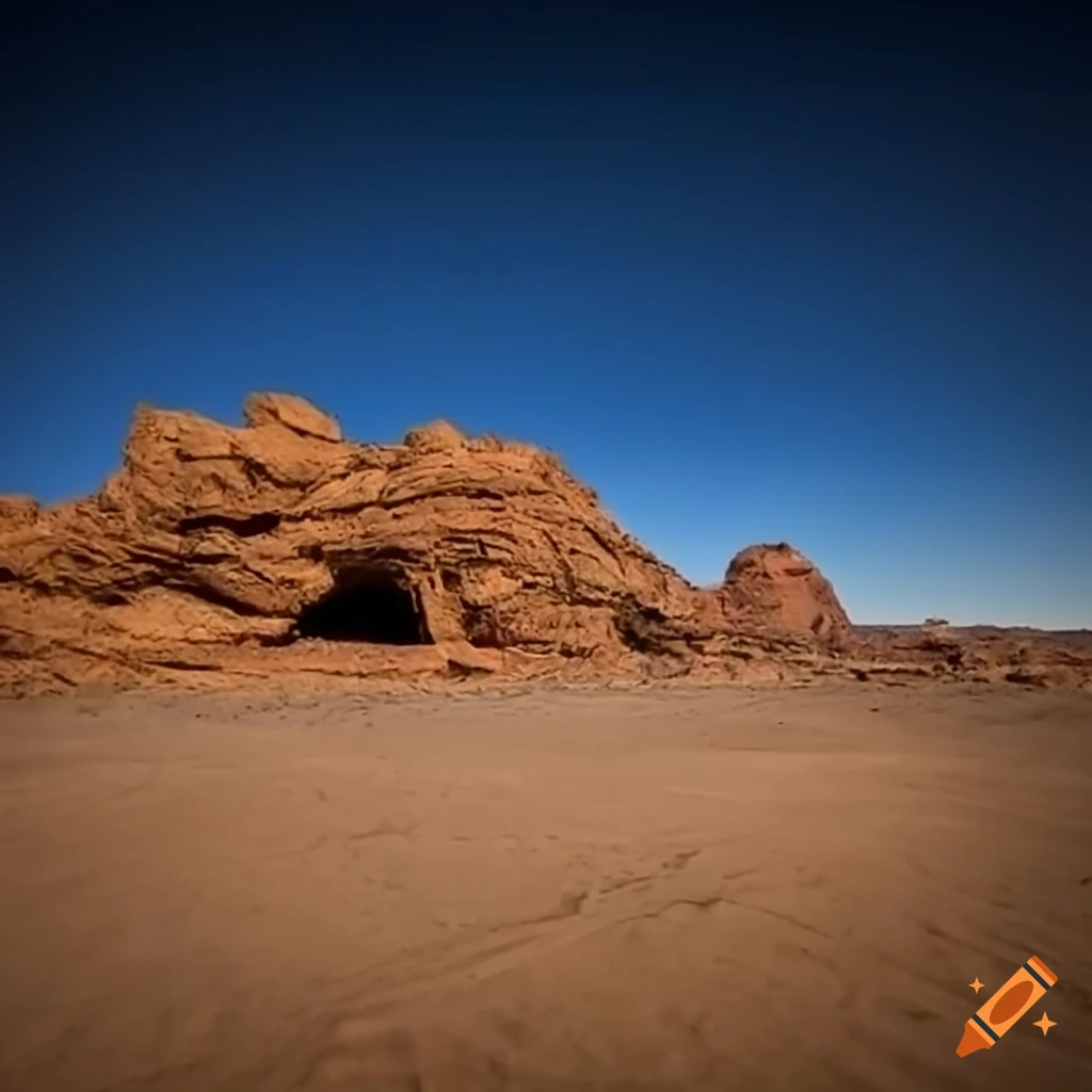 Desert rock formation on Craiyon