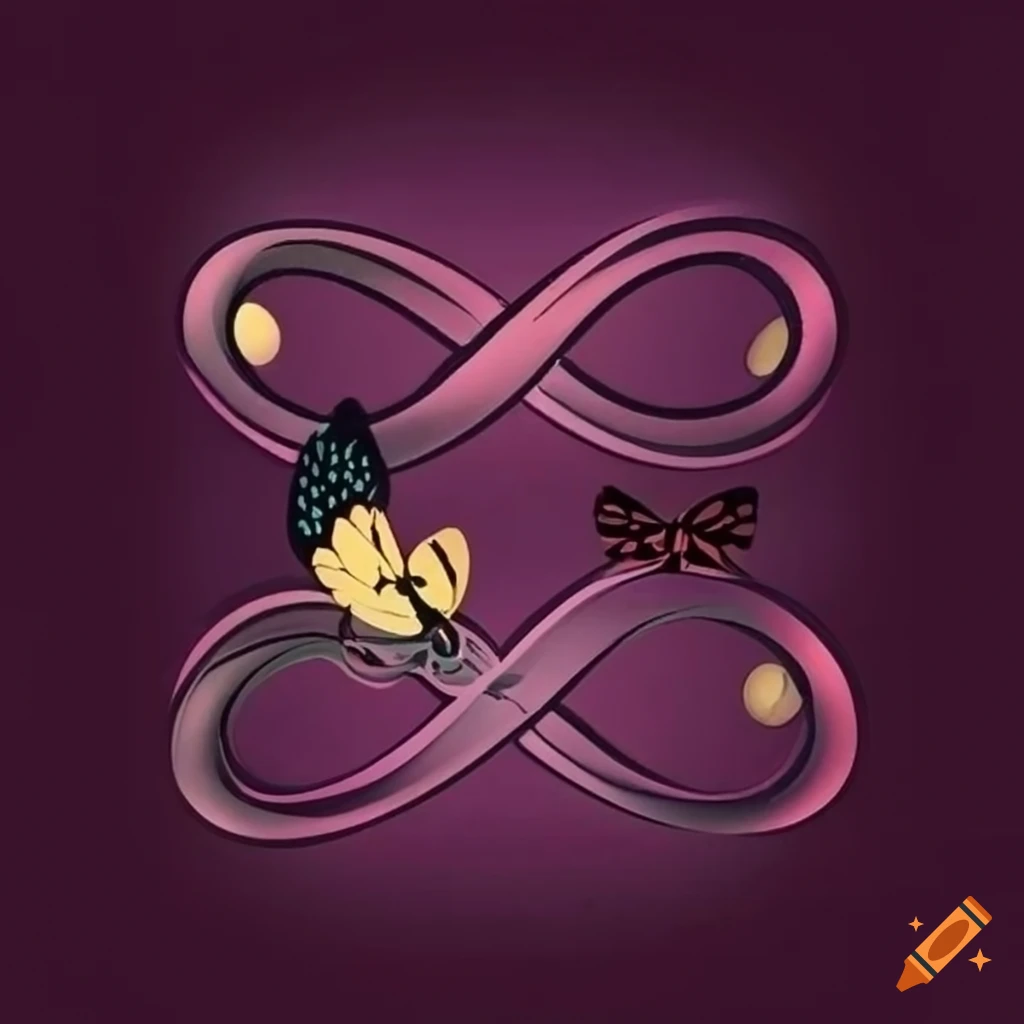 Minimalistic hart with infinity symbol, butterflies, and connected ...