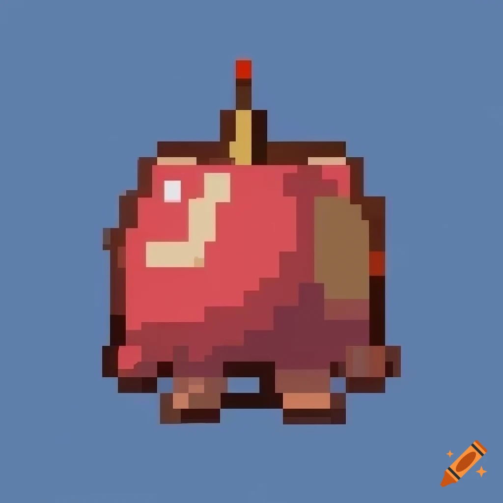 Pixel art big red-colored root, a soft and precious pokémon item on Craiyon