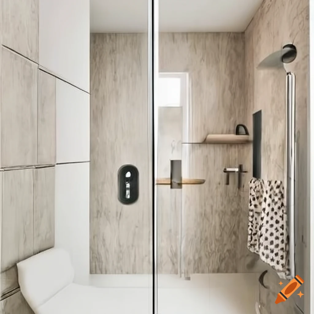 Contemporary small cozy shower on Craiyon