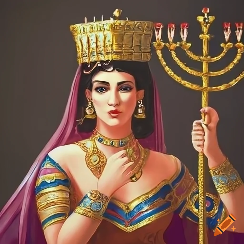 Jewish queen esther with a menorah on Craiyon