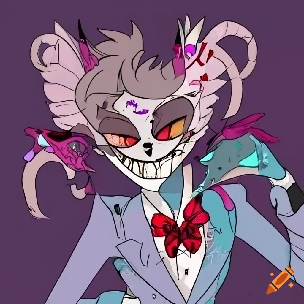 Anthropomorphic butterfly demon in Vizziepop art style on Craiyon