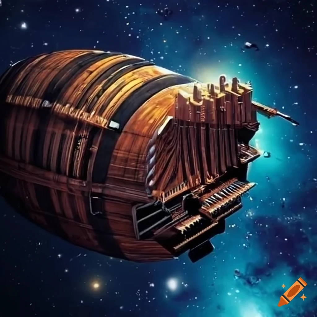 Barrel organ in space on Craiyon