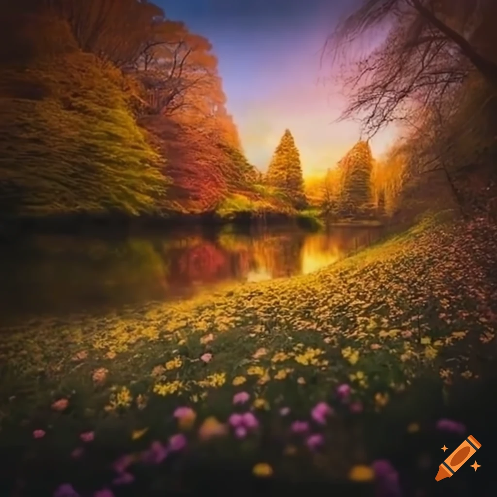 Breathtaking vintage spring landscape on Craiyon