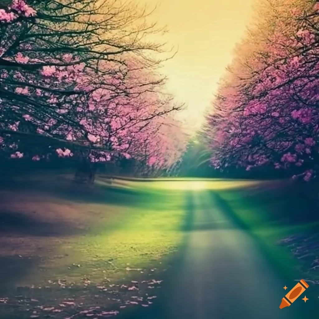 Breathtaking vintage spring landscape on Craiyon