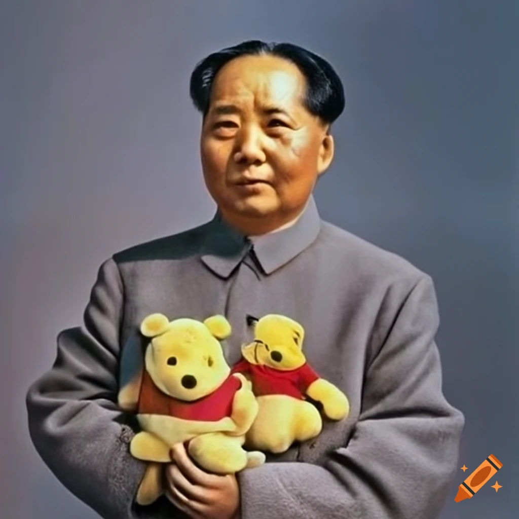 Portrait of Mao Zedong with a Winnie the Pooh plush, captured in 1967 ...