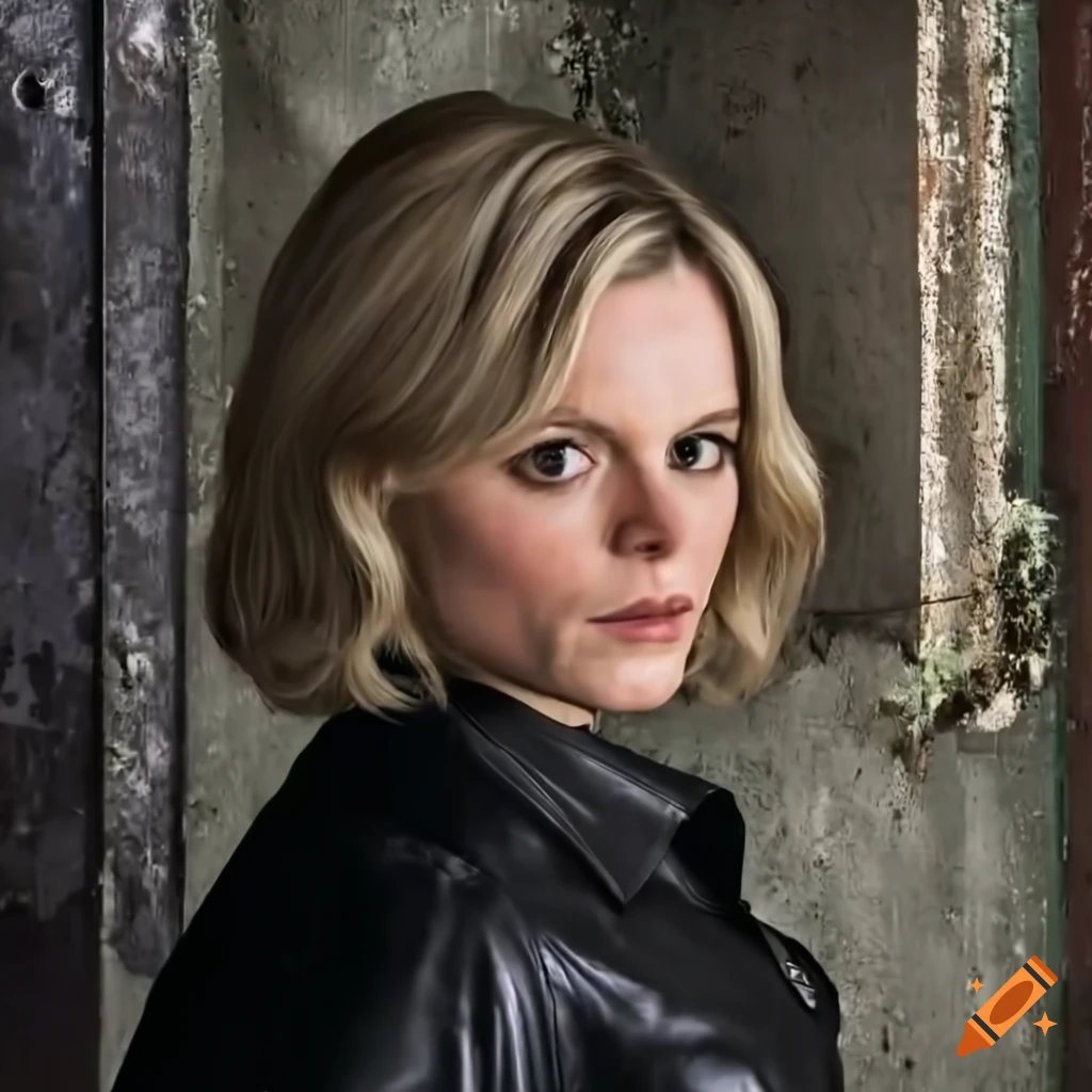 Police officer resembling a young blonde British actress in LAPD shirt ...