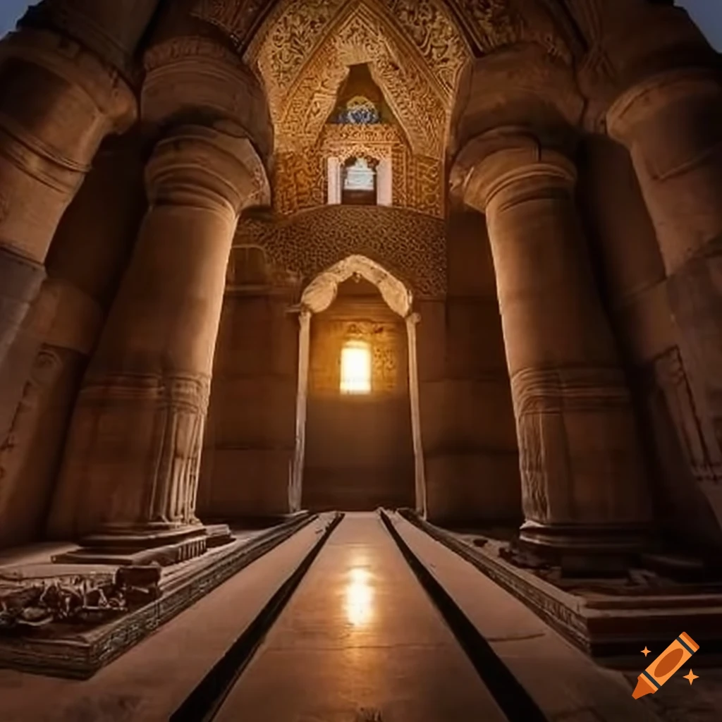 Ancient Persian temple in its prime on Craiyon