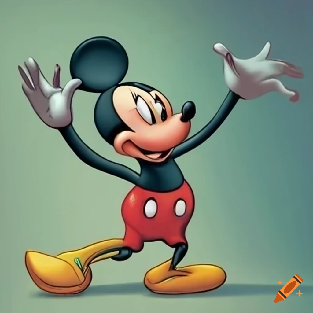 Mickey mouse stuck in a palm tree on Craiyon