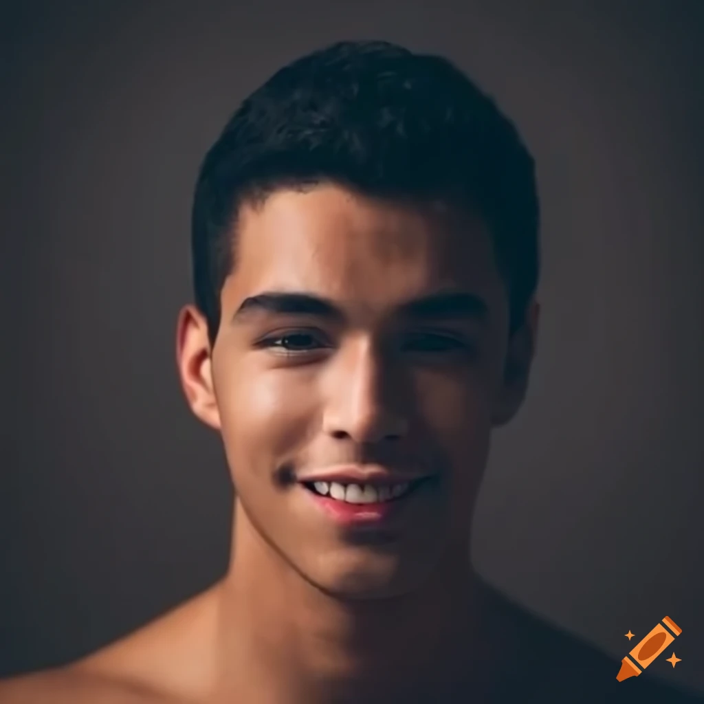 Sensual hispanic young man with a toned slender build and an alluring ...