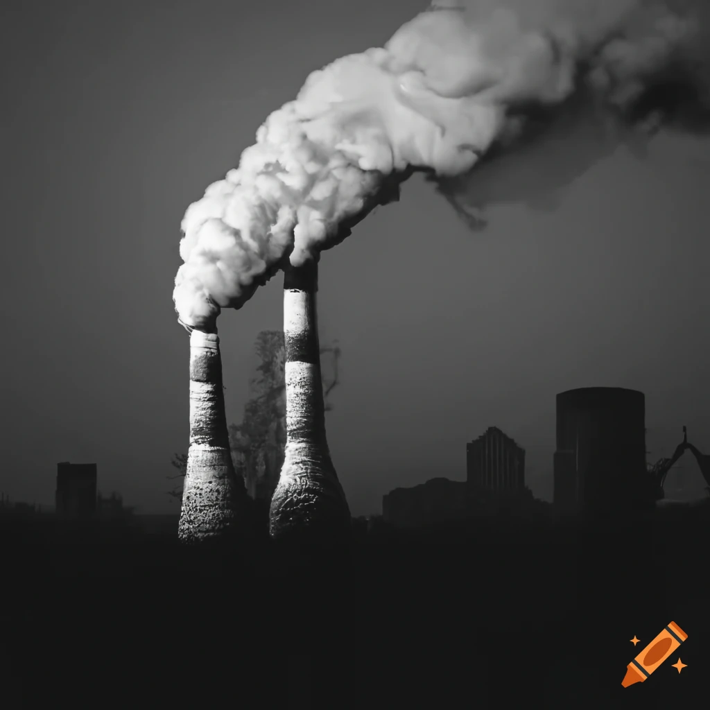 Air pollution in black and white on Craiyon