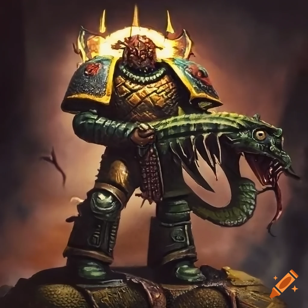 Snakes and catfish in a vintage warhammer style on Craiyon