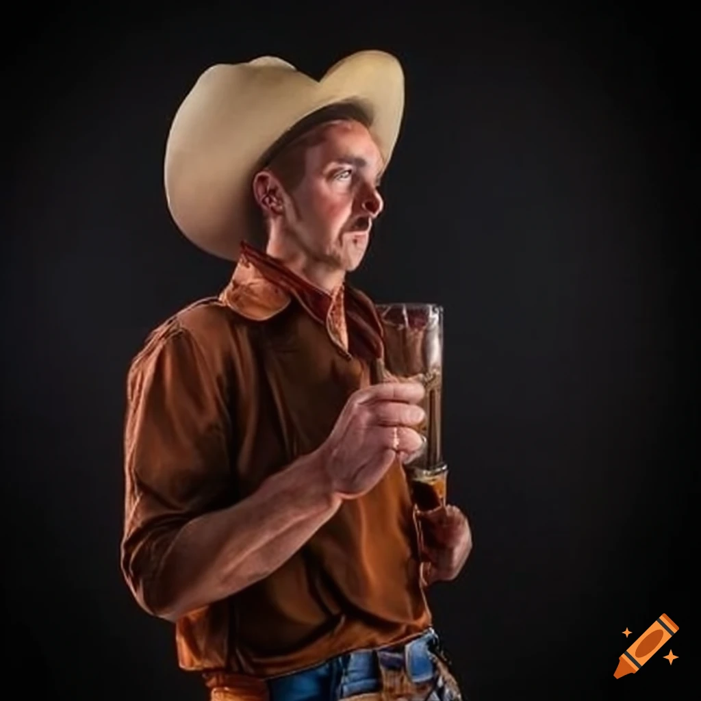 Cowboy with a drink on Craiyon