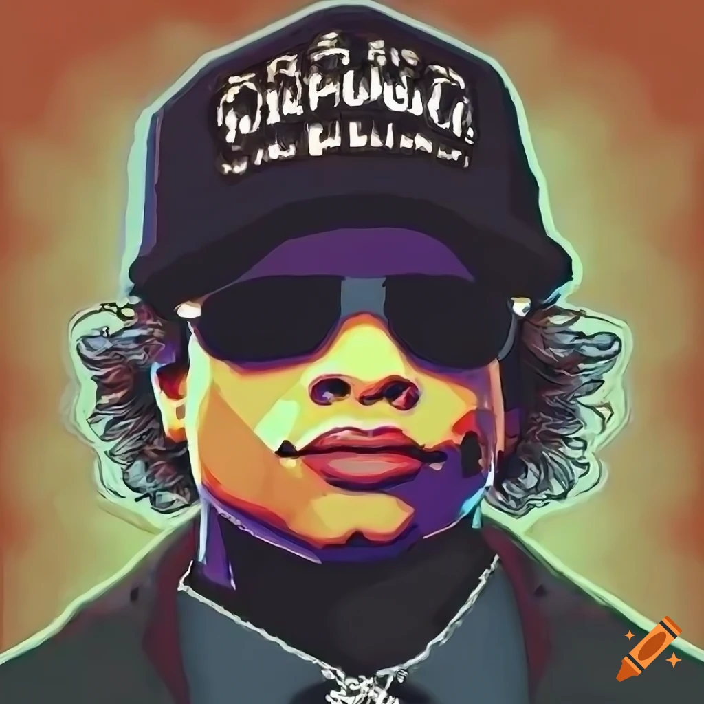 Artistic depiction of rapper eazy e in gta san andreas style on Craiyon