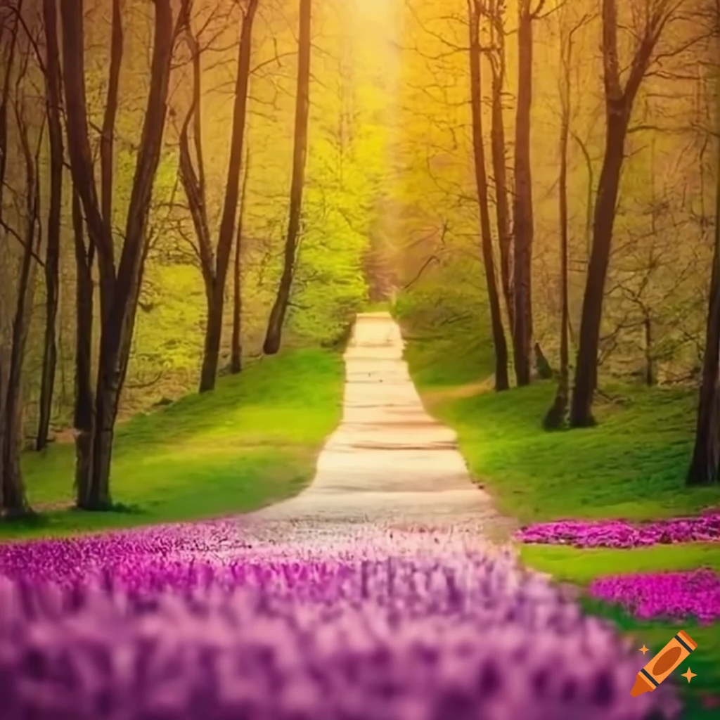 Breathtaking vintage spring landscape on Craiyon