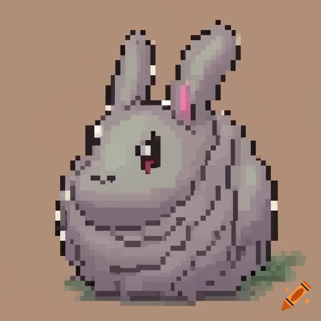 Pixel art of Haystack Bunny Pokemon based on haystack and English ...