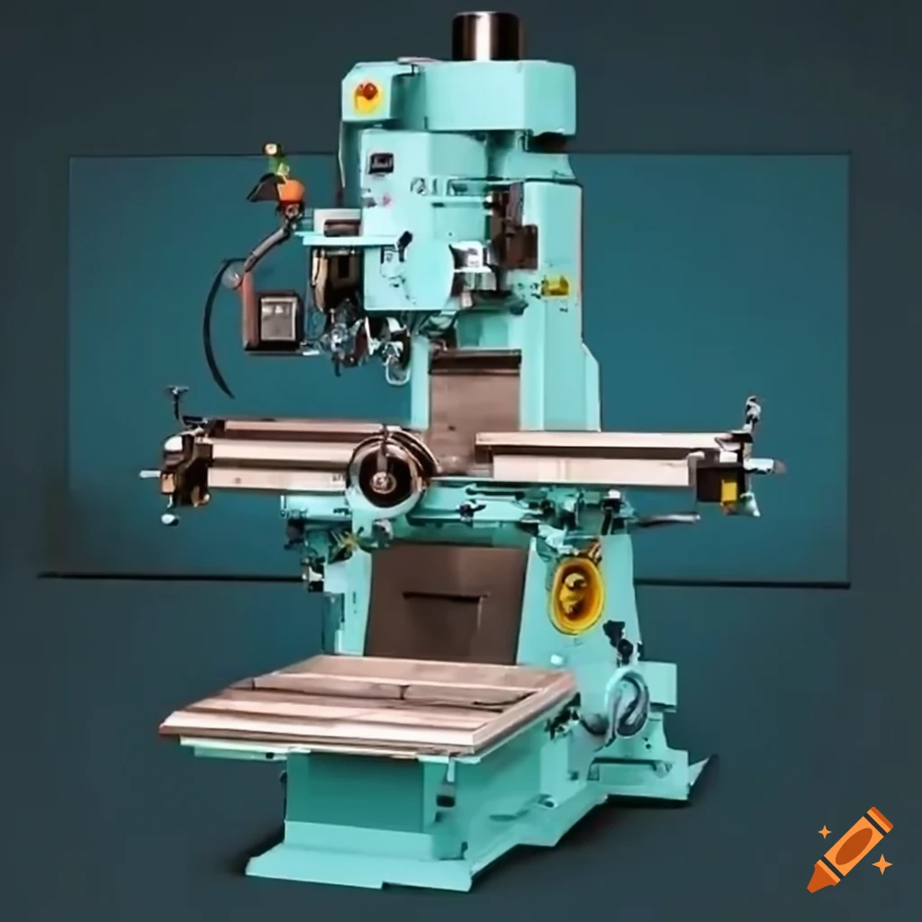 Conventional milling machine with control panel in factory on Craiyon