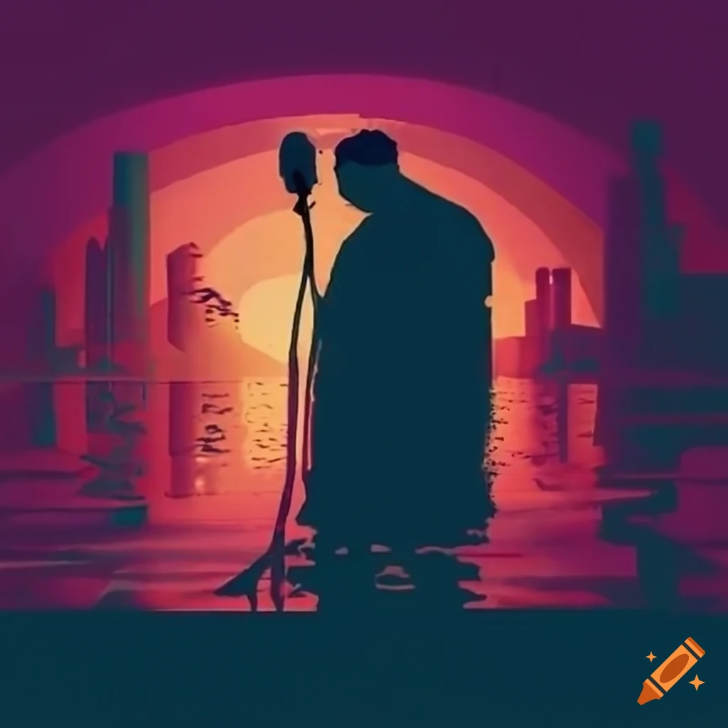 Poster featuring gritty urban landscape and vibrant colors on Craiyon