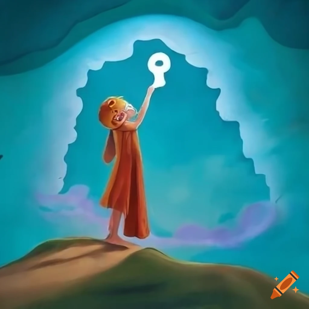 Colorful and happy children's book cape with a big question mark on Craiyon