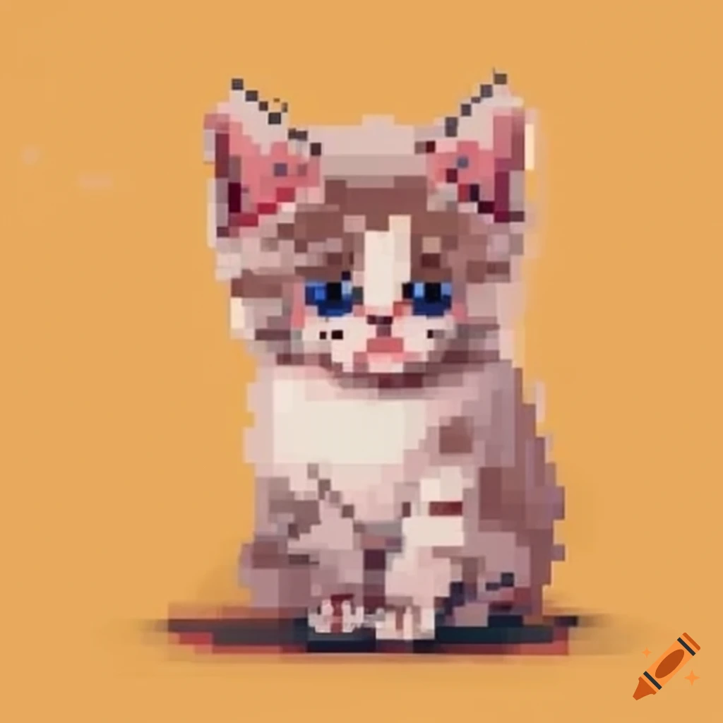 Super cute 8-bit kitten on Craiyon