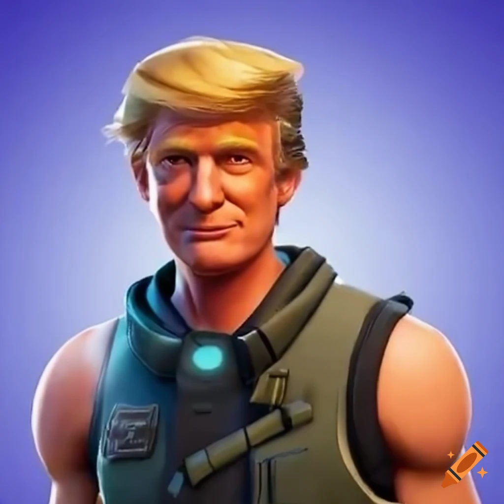 Donald trump playing fortnite with travis scott on Craiyon