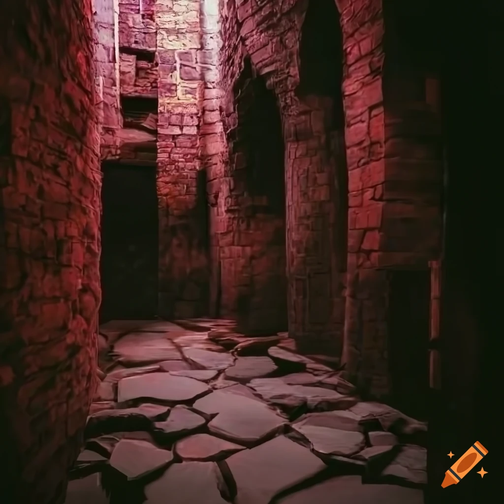 Bright dungeon in a realistic style on Craiyon