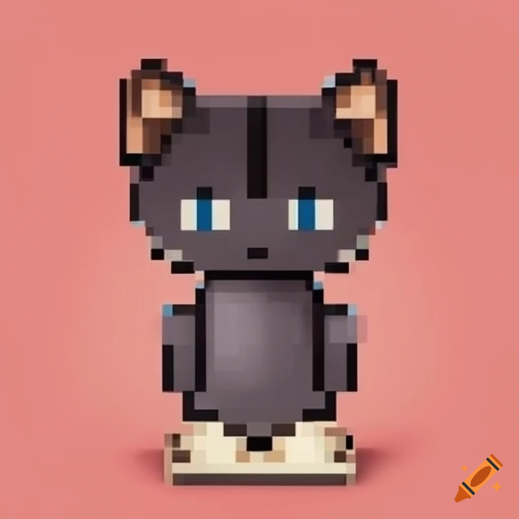 Super cute 8-bit kitten on Craiyon
