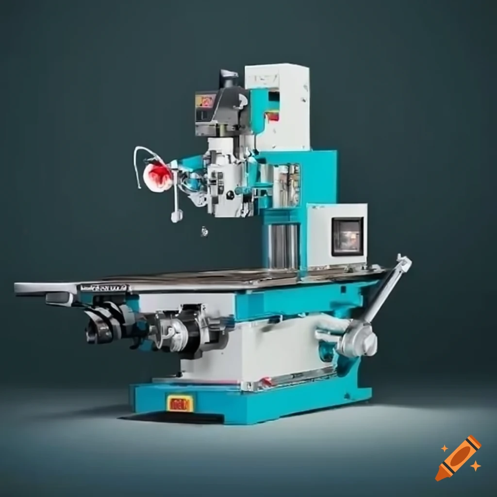 Conventional milling machine with control panel on Craiyon