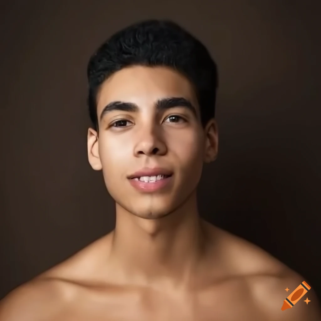 Sensual Hispanic young man with a toned slender build and an alluring ...