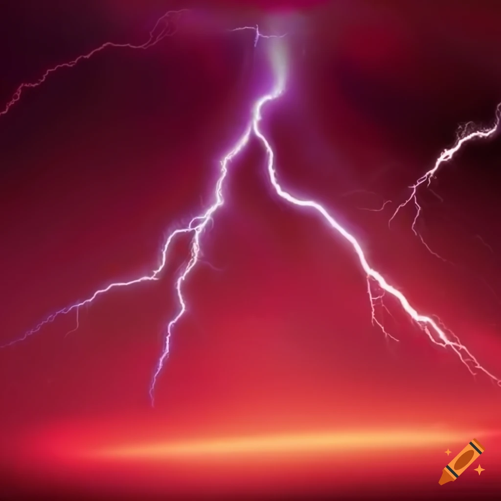 Magical lightning bolts on a red background on Craiyon
