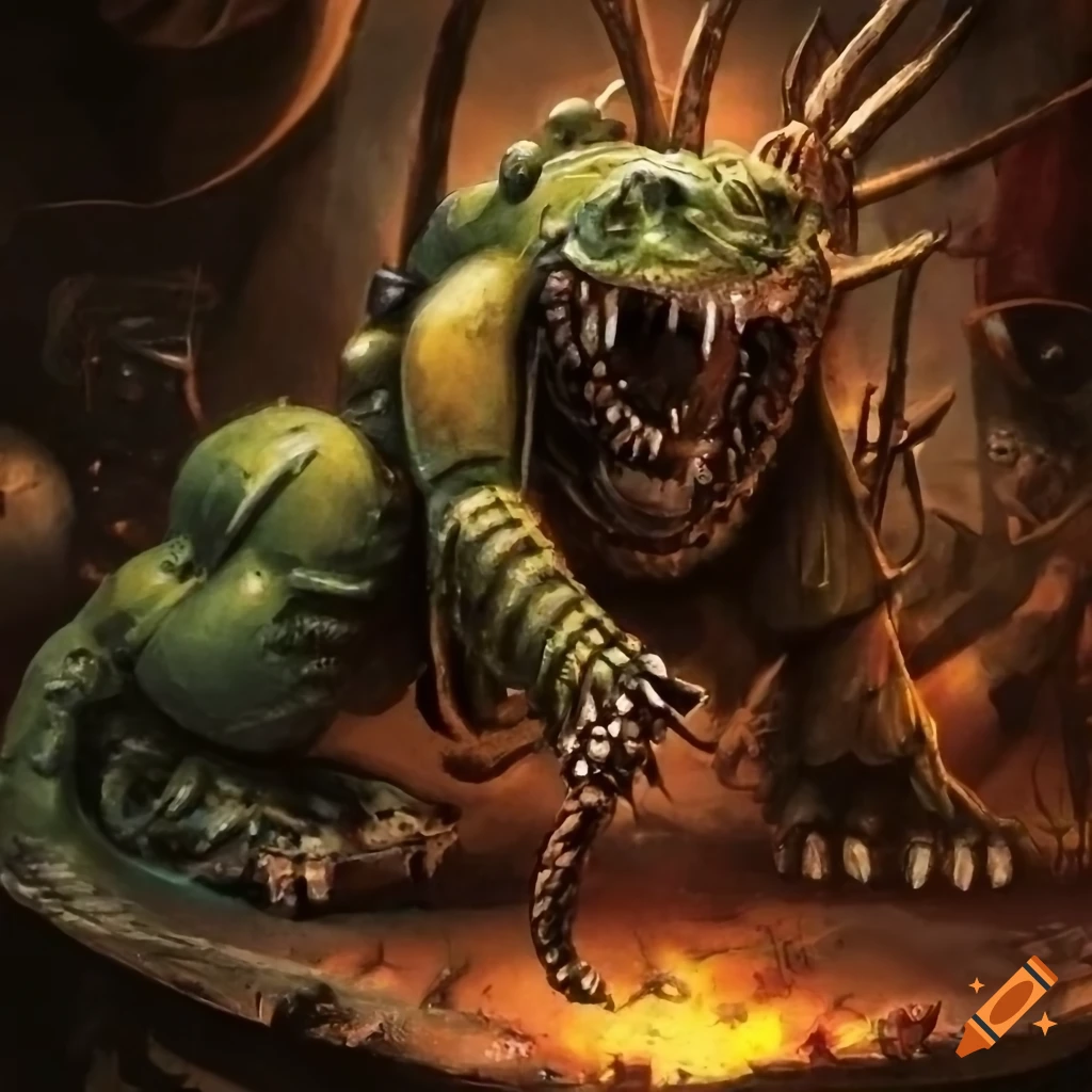 Snakes and catfish in a vintage warhammer style on Craiyon