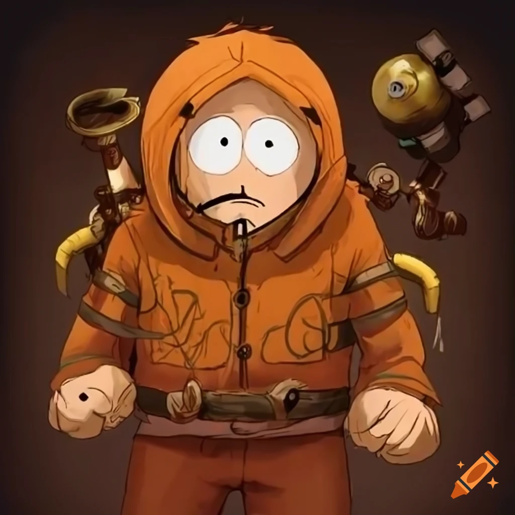 Kenny McCormick from South Park in a steampunk setting with snakes and ...