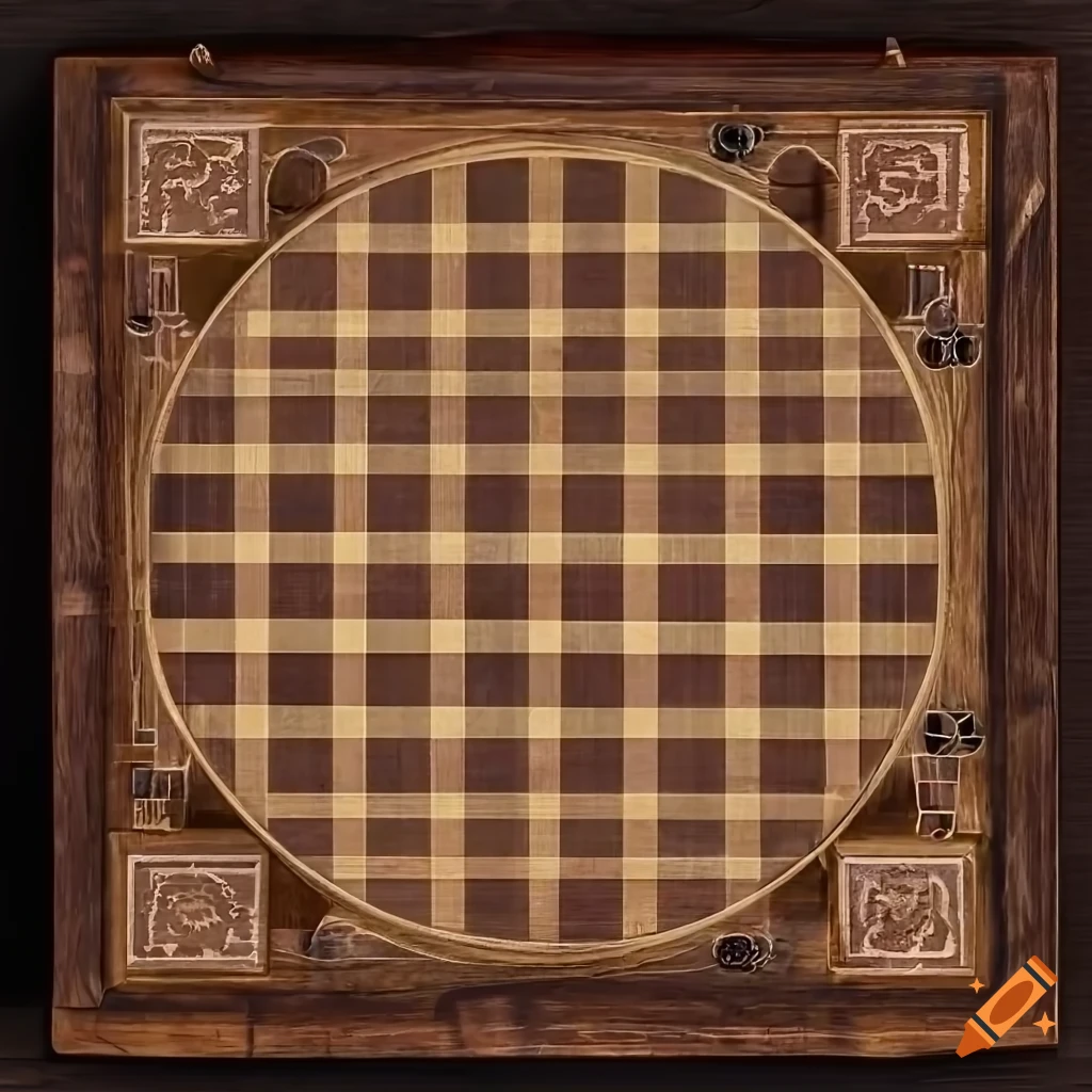 Top down view of a game board with medieval aesthetic and vivid colors ...