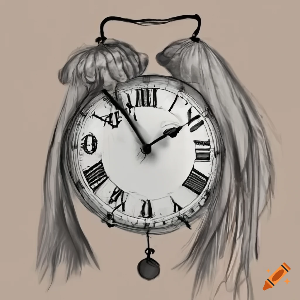 Fluttering clocks in the wind on Craiyon