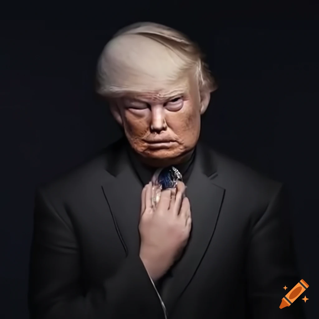 Satirical humorous depiction of a public figure with exaggerated facial ...