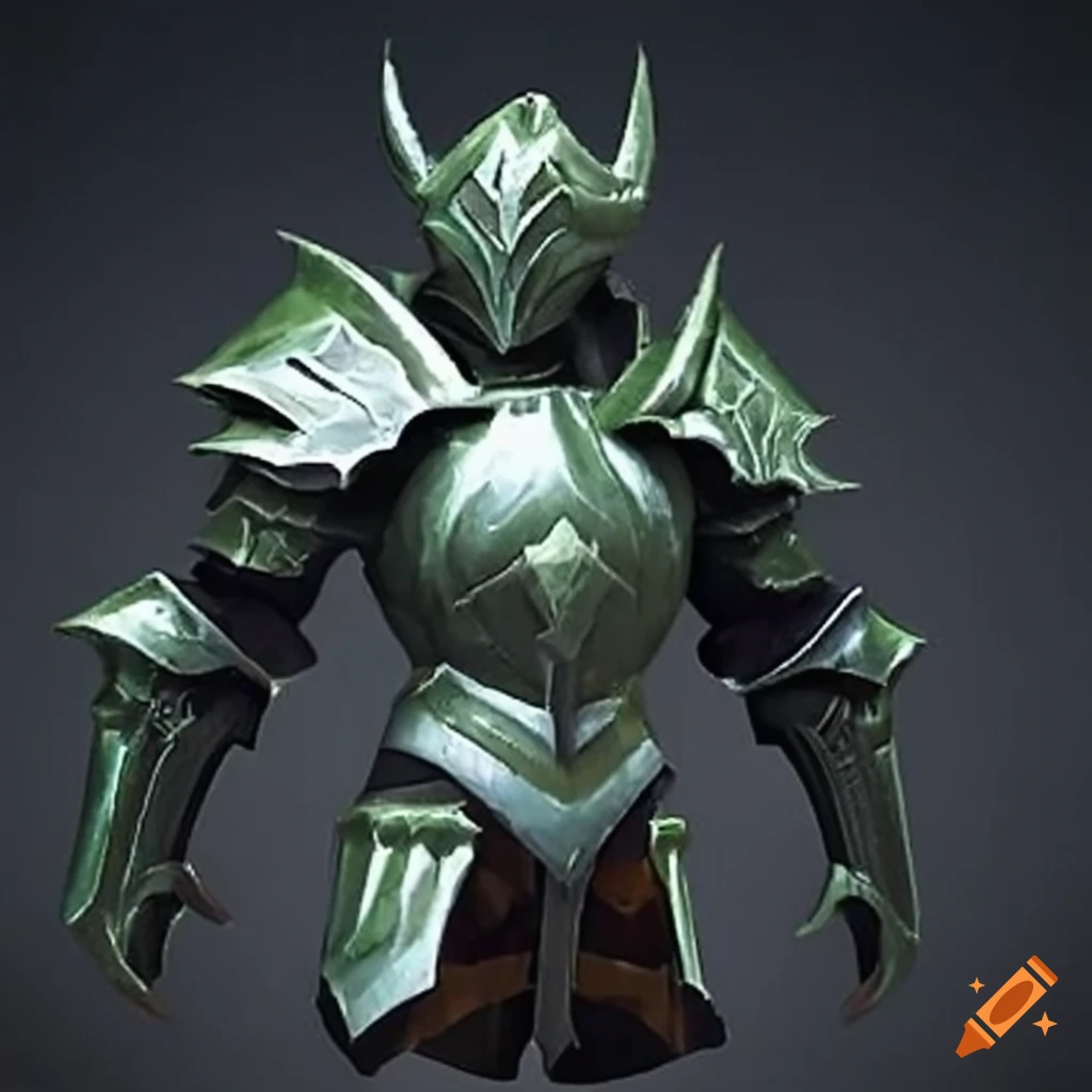 Exalted magic armor from the front view on Craiyon