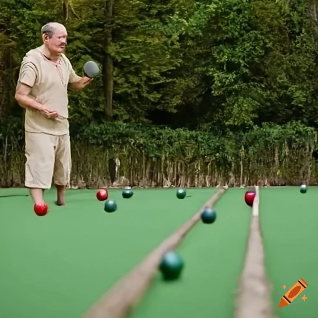 Man playing bocce on Craiyon